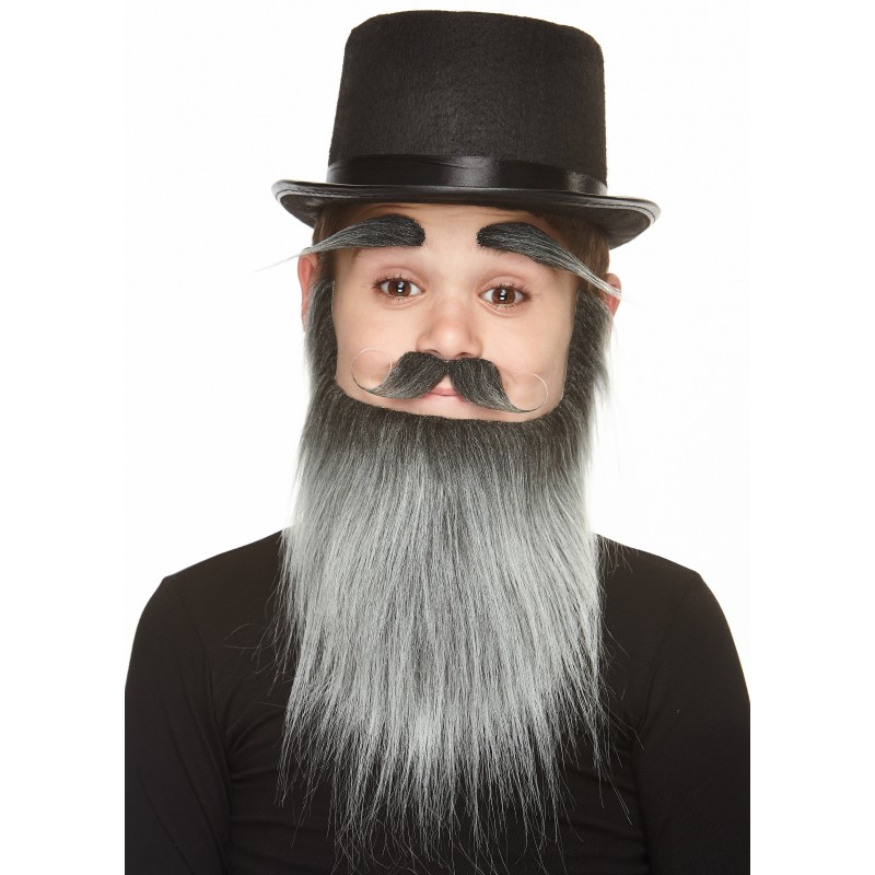 Small mustaches with beards and eyebrows (pack of 6 pcs.)