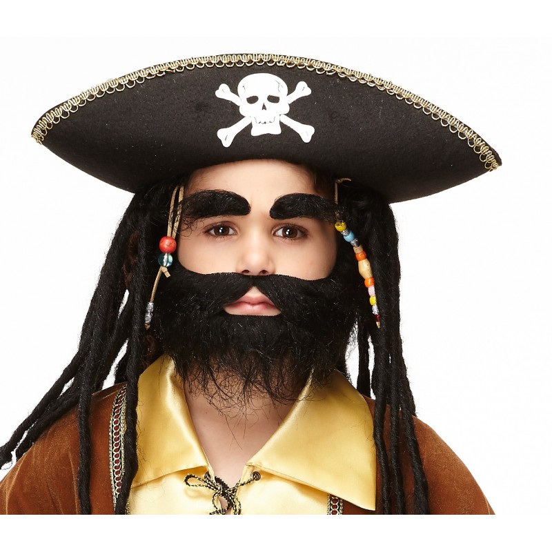 Small mustaches with beards and eyebrows (pack of 6 pcs.)